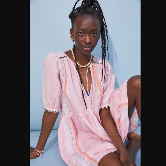 Lemlem | Dresses | Lemlem X Hm Pink Airy Linen Dress | Poshmark